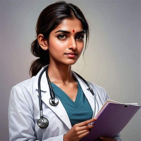 Young Indian Girl Female Doctor Premium Ai Generated Image