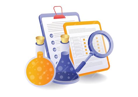 Premium Vector Laboratory Analysis Experiment Checklist Illustration Concept