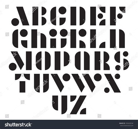 Geometric Modular Vector Font Creative Stencil Stock Vector Royalty