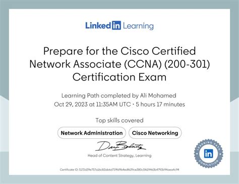Ali Mohamed On Linkedin Certificate Of Completion