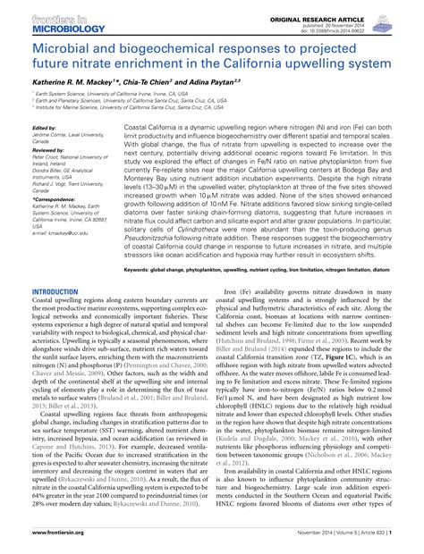 Pdf Microbial And Biogeochemical Responses To Projected Future Nitrate Enrichment In The