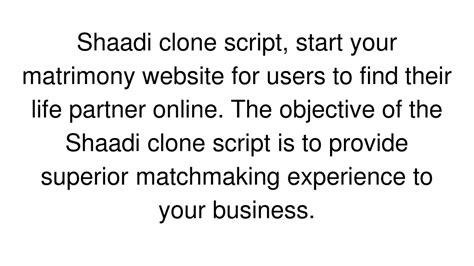 Ppt Shaadi Clone Script Scriptstorein Powerpoint Presentation Free Download Id10145907