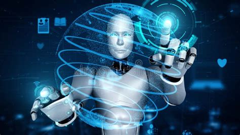 internet connection controlled by ai robot huminoid and machine