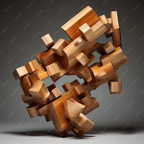 Premium Ai Image A Threedimensional Sculpture Of Cascading Geometric