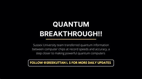 Sreekuttan L S On Linkedin Quantumcomputing Breakthrough