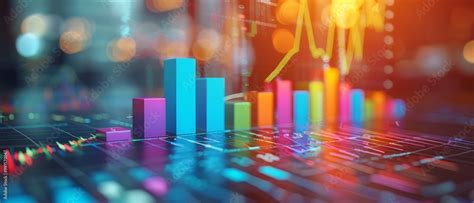a vibrant chart showcases colorful bars and a dynamic line graph
