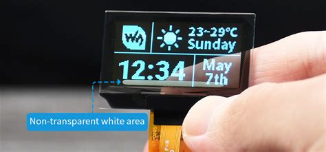 1 51inch Transparent OLED 12864 Resolution SPI I2C Interfaces Light Blue Color Display