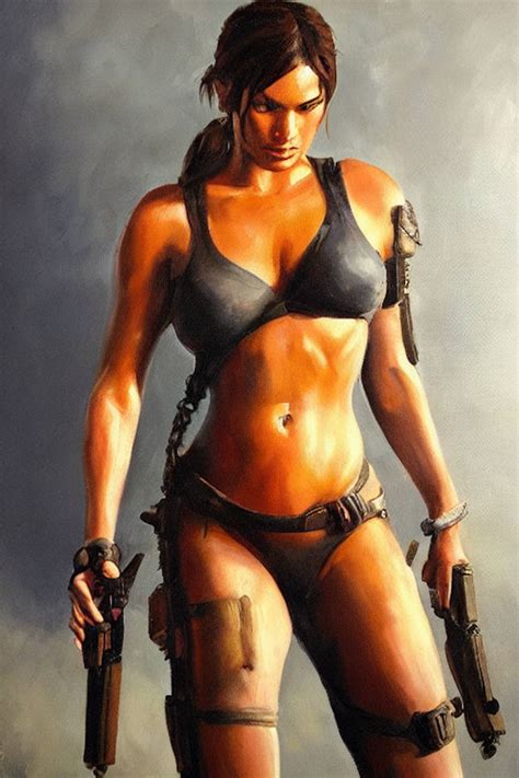 Sexy Lara Croft With Guns By Wasyleque On Deviantart
