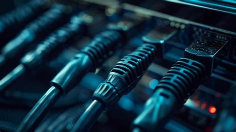 Premium Photo A Closeup Of A Bunch Of Network Cables Plugged Into A Switch