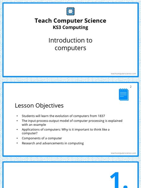 Ks3 Presentation 01 Introduction To Computers Pdf Inputoutput