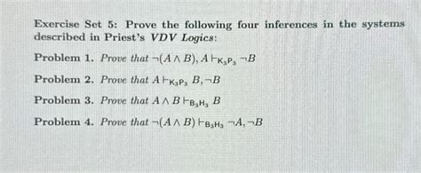 solved exercise set 5 prove the following four inferences