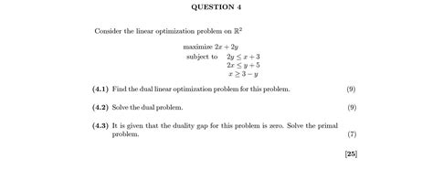 Solved Consider The Linear Optimization Problem On R2