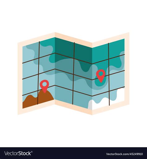 Pins Pointers In Paper Map Royalty Free Vector Image