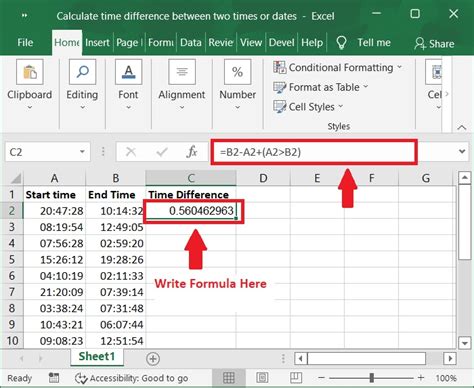 excel 如何计算两个时间或日期之间的时间差 极客教程