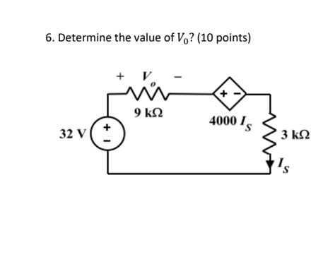 Solved Determine The Value Of V Points Chegg Com