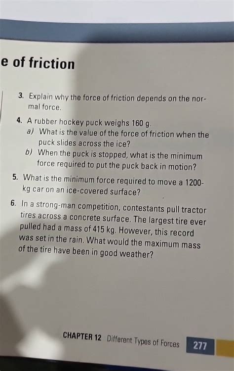 E Of Friction3 Explain Why The Force Of Friction Depends On The Normal
