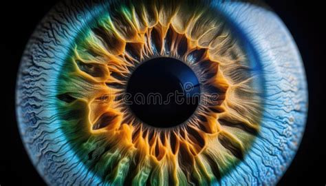 Close Up View Of A Vibrant And Colorful Iris Showing Intricate Details