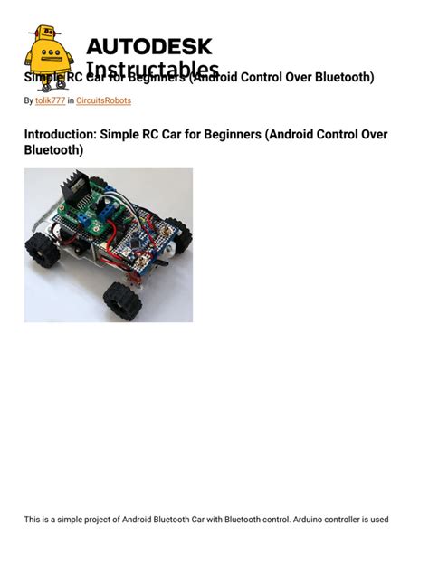 Simple Rc Car For Beginners Android Control Over Bluetooth 10 Steps