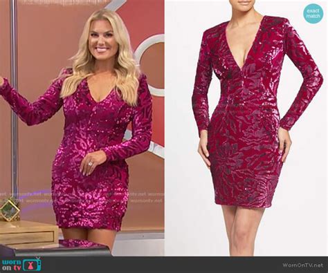Wornontv Rachels Pink Long Sleeve Mini Dress With Sequins On The