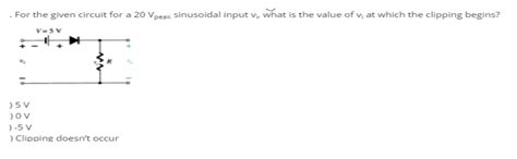 solved for the given circuit for a 20vpeak sinusoidal