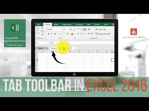 فیلم آموزشی Videoexcel نحوه دریافت نوار ابزار Tab در اکسل 2016 با