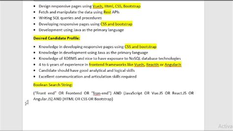 How To Understand Job Description And Make Boolean Search String Part 38 Frontend Developer Jd
