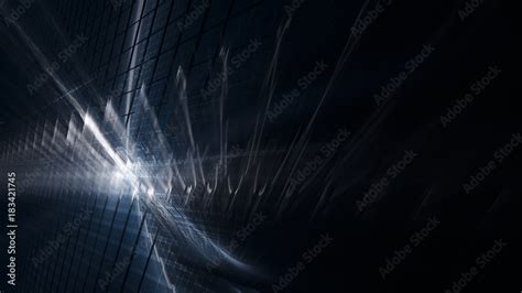Abstract Blue And Black Background Fractal Graphics Series Three
