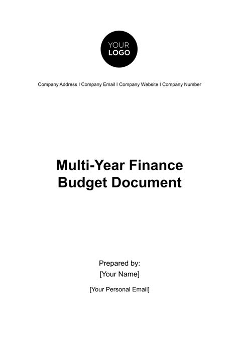 Free Multi Year Finance Budget Document Template To Edit Online