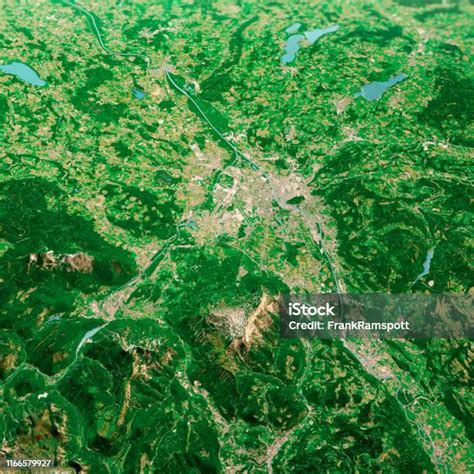 잘츠부르크 오스트리아 3d 렌더링 공중 풍경 보기 에서 남쪽 6 월 2019 잘츠부르크에 대한 스톡 사진 및 기타 이미지 잘츠부르크 0명 3차원 형태 Istock