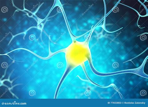 neurons in the human nervous system with the effect of depth field 3d