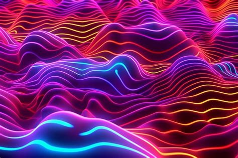 Premium Ai Image A Close Up Of A Colorful Wave Pattern With A Black Background Generative Ai