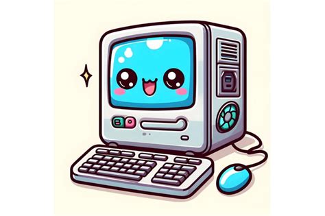Cute Computer On White Background By Dianaxstoyanova Thehungryjpeg