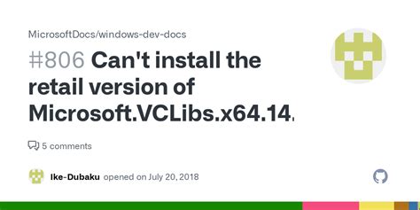 Cant Install The Retail Version Of Microsoftvclibsx641400desktopappx · Issue 806