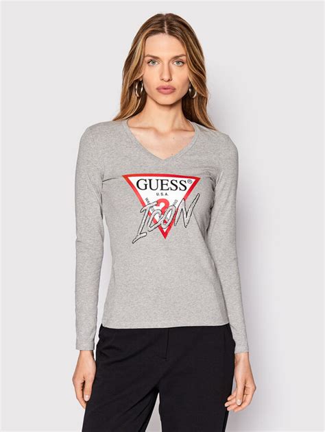Guess Bluse Icon W1BI21 J1311 Grau Regular Fit | Modivo.at