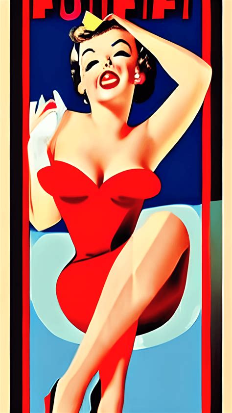 1950s Pinup Girl Poster Art · Creative Fabrica