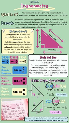 Sohcahtoa And Exact Trig Values Gcse Maths Grade 5 Revision Teaching