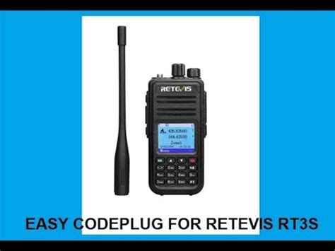 RETEVIS RT3S BASIC DMR CODE PLUG PROGRAMMING - YouTube