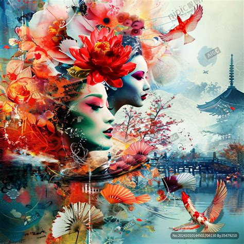 Ai创作图插画艺妓 日本艺妓艺术 艺伎美女图 艺术艺妓 日本数码艺术 日本艺妓 亚洲艺妓艺术 东方艺妓艺术 艺妓时尚 艺妓艺术 艺伎写真集