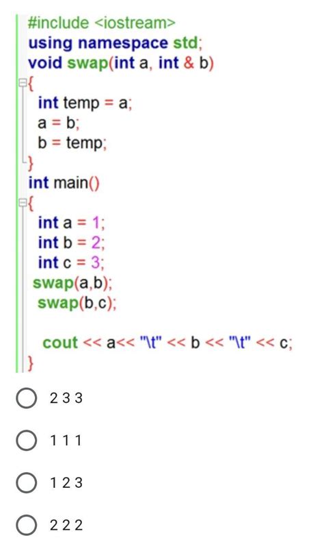 Solved Include Using Namespace Std Void Swapint A Int And