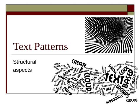 Text Patterns Structural Aspects Narration Relating Events