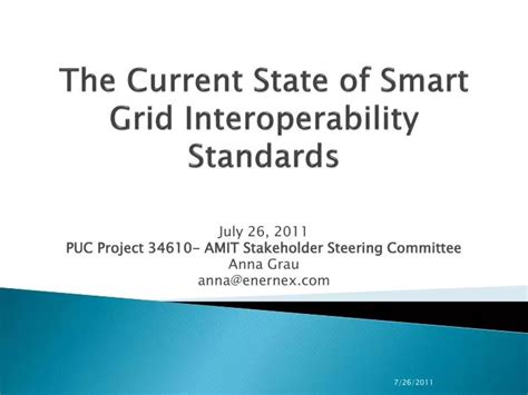 Ppt The Current State Of Smart Grid Interoperability Standards Powerpoint Presentation Id