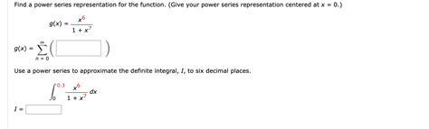 Solved Find A Power Series Representation For The Function Chegg