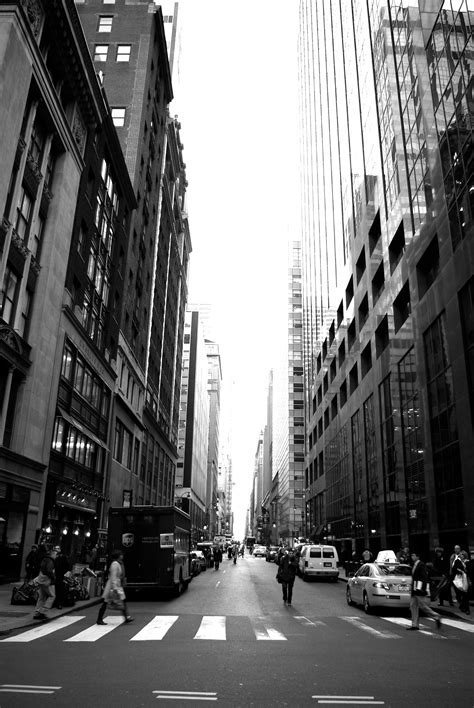 무료 이미지 검정색과 흰색 도로 거리 시티 마천루 도시 풍경 도심 단색화 레인 하부 구조 모양 중심지