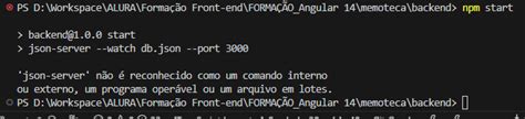 Bug Json Server Não é Reconhecido Como Um Comando Interno Ou