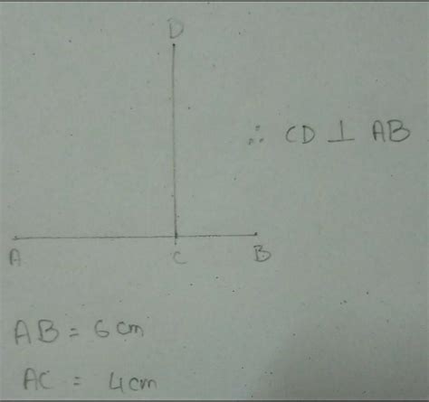 draw a line segment ab 6 cm mark a point c in ab such that ac 4 cm at c construct angle 2