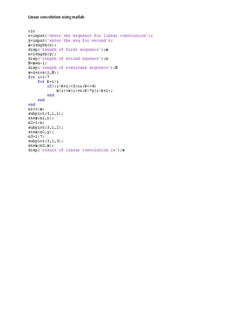 linear convolution using matlab pdf