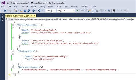 step 1 add application project and update json biztalk server