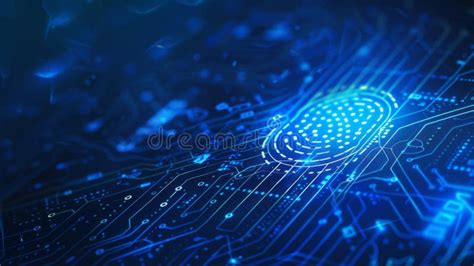 A Glowing Fingerprint Overlay On A Digital Circuit Board Illustrating