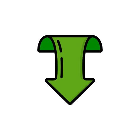 A Green Arrow Pointing Down On A White Background 52688593 Vector Art