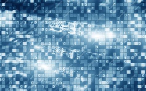 premium photo blue digital matrix binary code mainframe server room